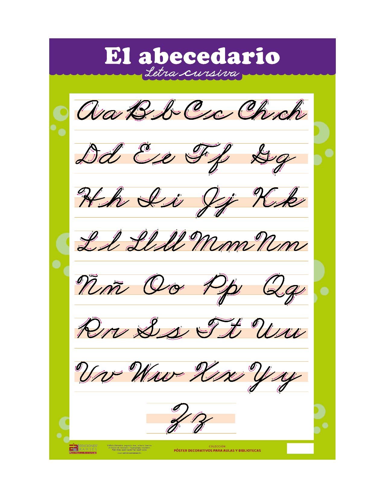 Poster decorativo EL ABECEDARIO, «Letra cursiva» - EDICIONES RAMSÉS ...