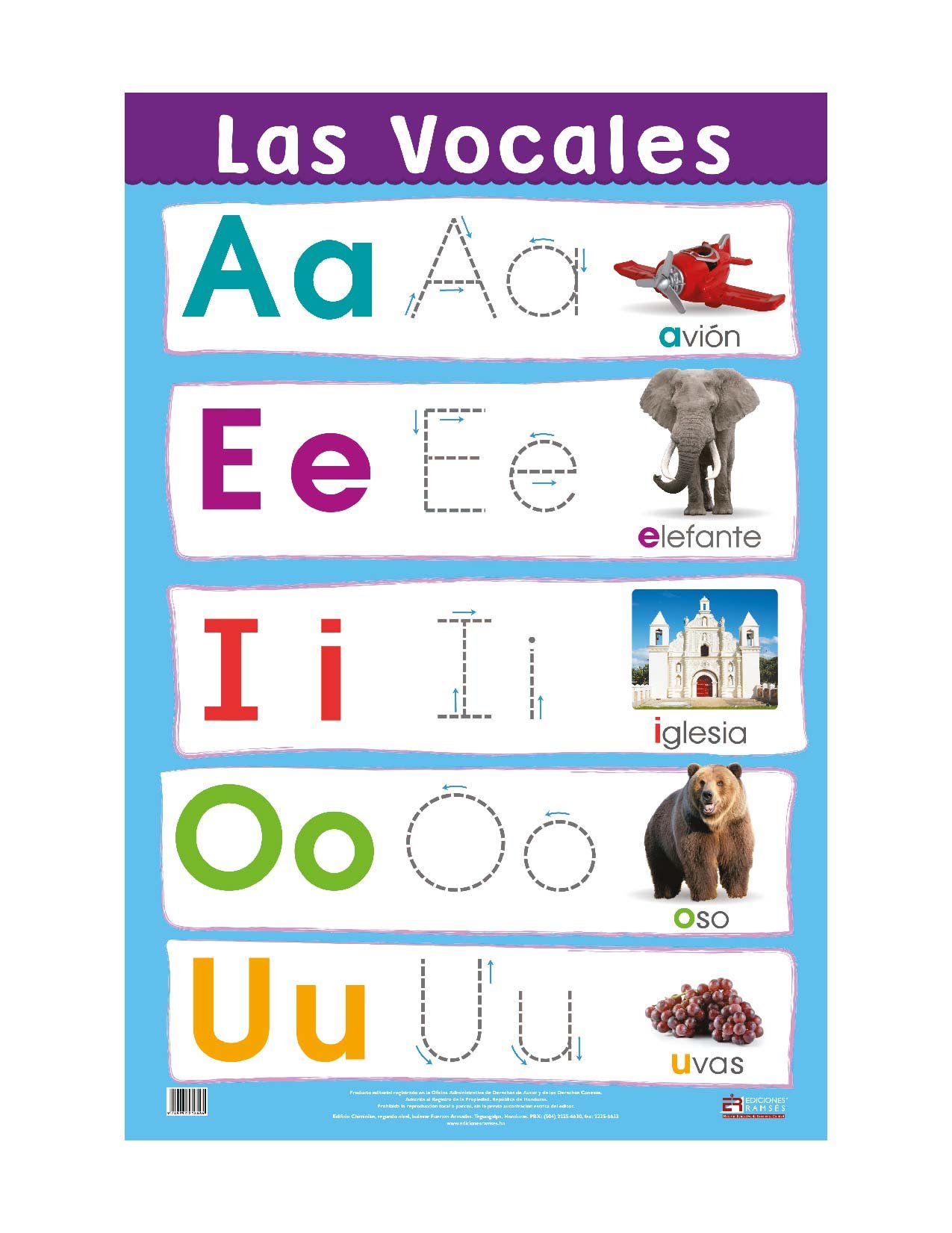 Poster decorativo LAS VOCALES - EDICIONES RAMSÉS GUATEMALA