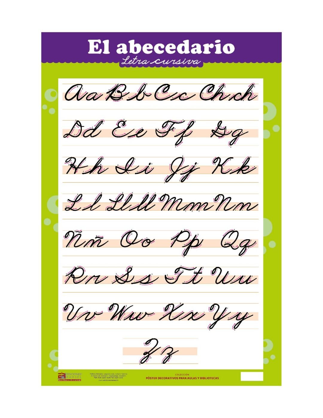 Poster Decorativo El Abecedario Letra Cursiva Ediciones Ramsés